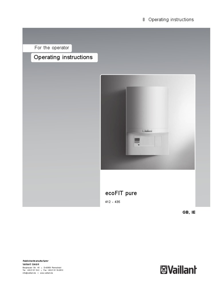Vaillant Boiler Operating Instructions User Manual | PDF | Water Heating | Water