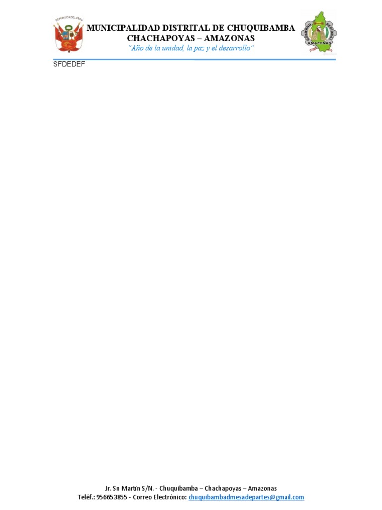 Municipalidad Distrital de Chuquibamba Chachapoyas - Amazonas | PDF