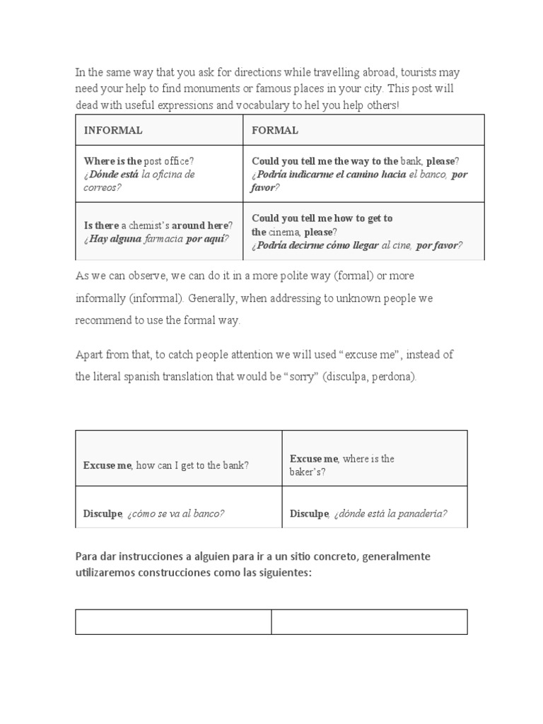 Giving and Asking For Directions | PDF