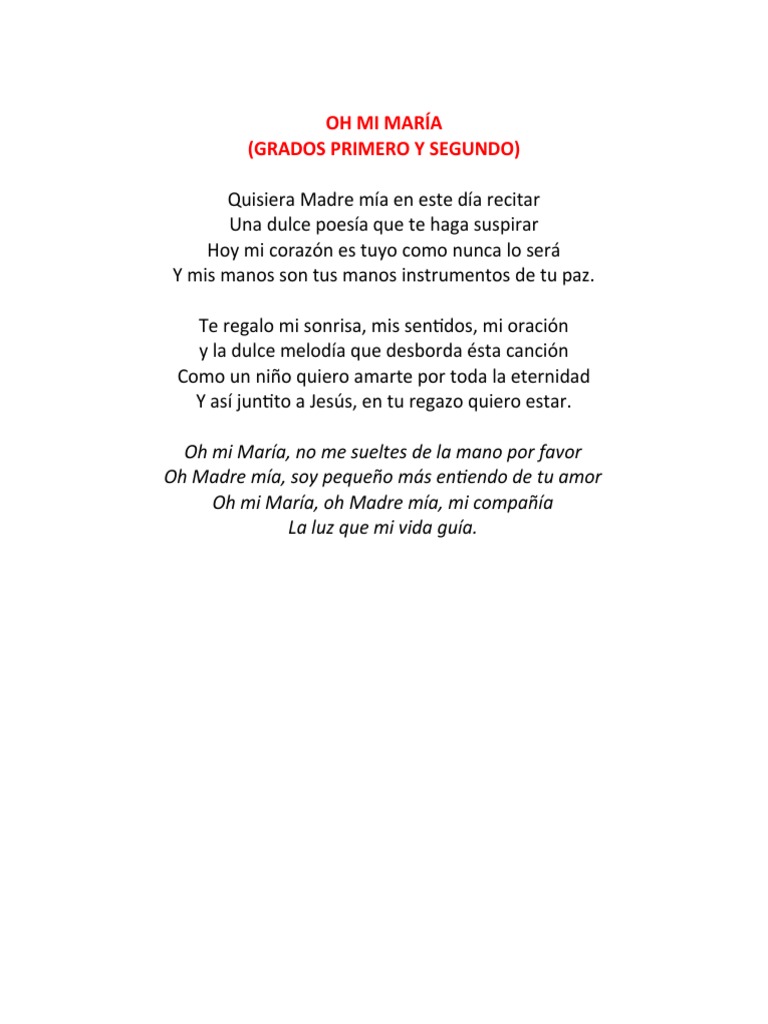 Canciones y Poesías a María | PDF | María, madre de Jesús | Intercesión