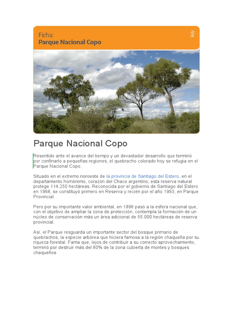 Parque Nacional Copo | PDF