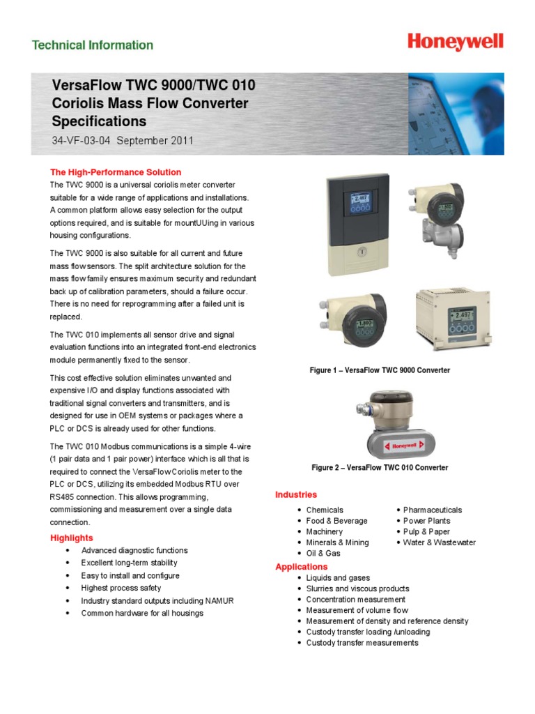 Convertidor Coriolis | PDF | Programmable Logic Controller | Flow Measurement