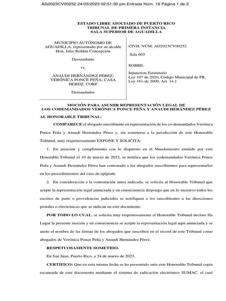 Antonio Sagardía Representará A Anaudi Hernández | PDF | Gobierno ...