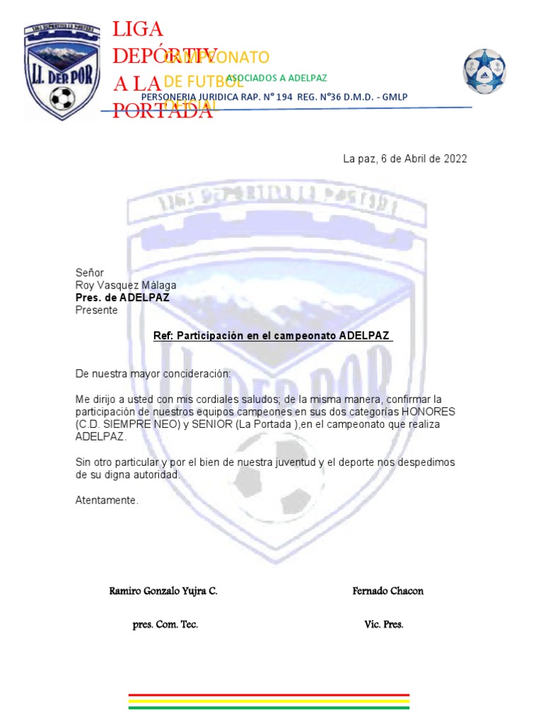 Solicitud de Confirmacion | PDF