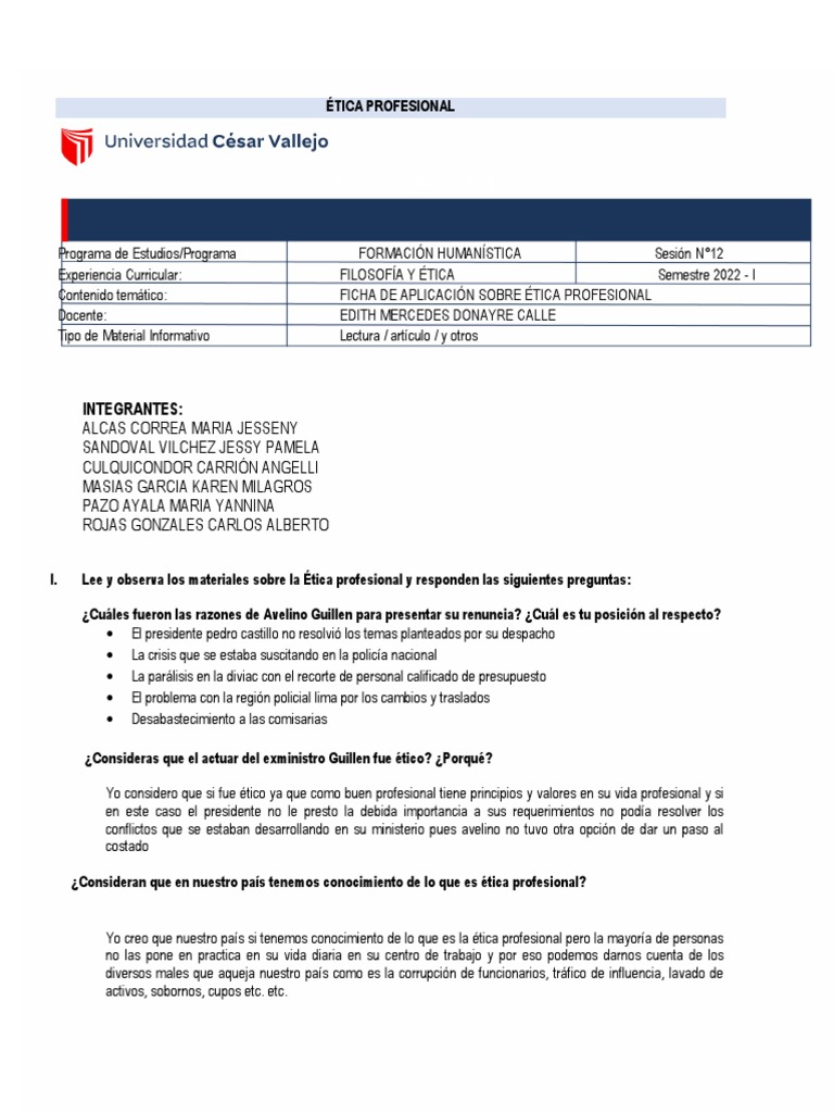 Ficha de Aplicación - 12 | PDF | Mal