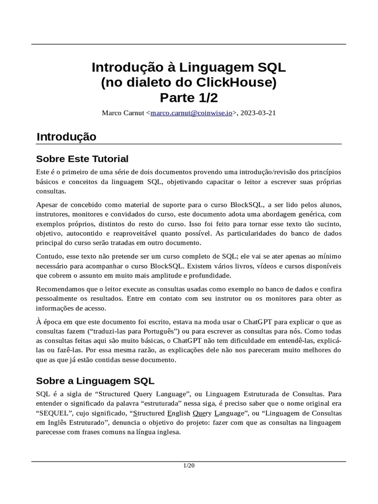 Blocksql SQL Primer Part1 v3 | PDF | SQL | Bancos de dados