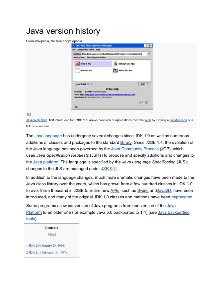 Java Version History | PDF | Java Version History | Java (Software ...