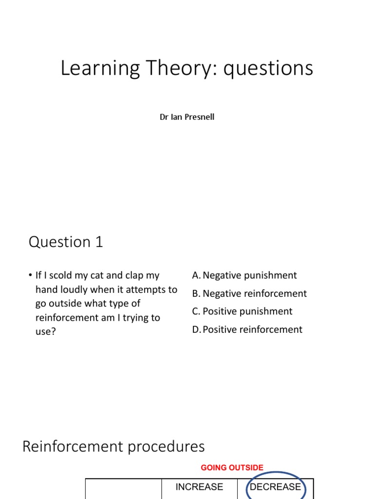 Learning Theory Questions Answers | PDF | Reinforcement | Classical ...