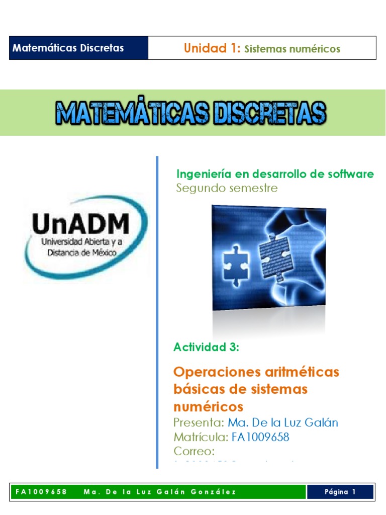 Unidad 1 - Actividad 3 - Operaciones Aritm ®ticas B Ísicas de Sistemas Num ®ricos | PDF | Poco ...