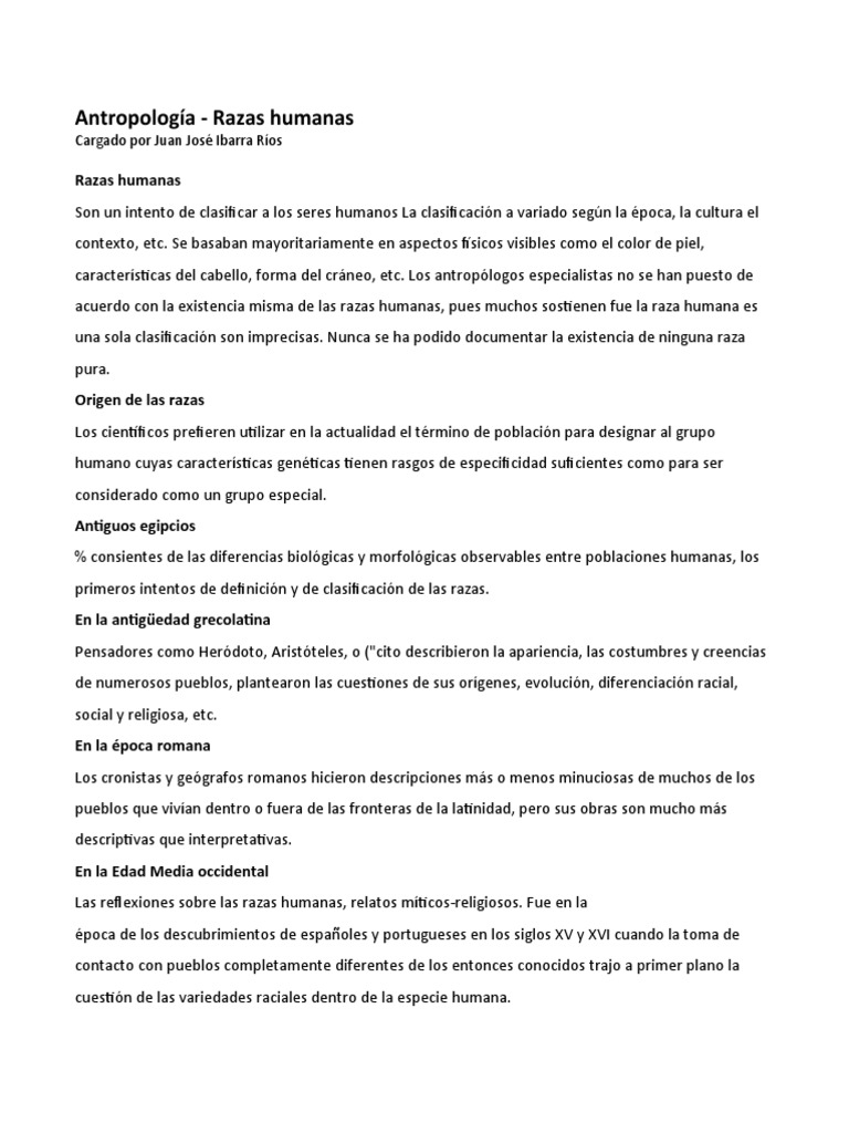 #2 Antropología - Razas humanas - dudley sampson | PDF | Raza (categorización humana) | Evolución