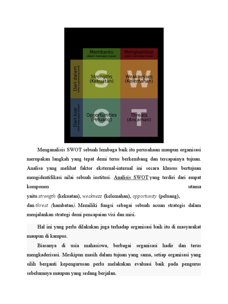 Analisis SWOT Organisasi | PDF