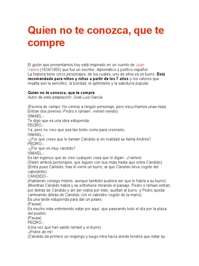 Quien No Te Conozca, Que Te Compre | PDF | Burro