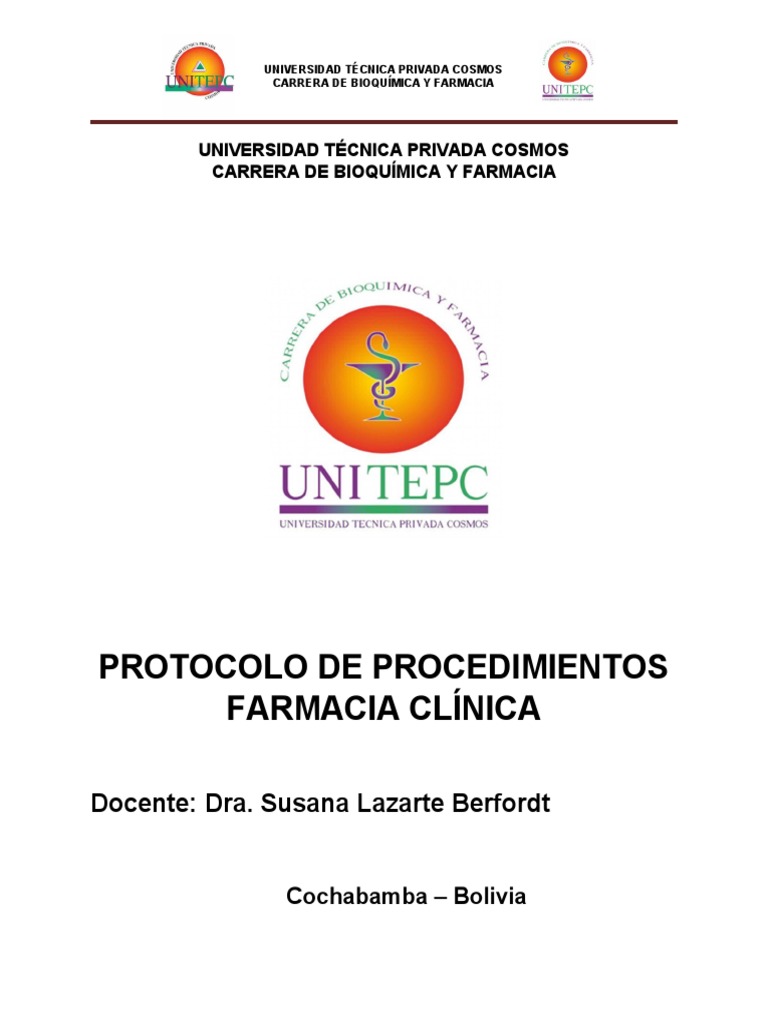 Protocolo - Farmacia ClÃ Nica 2 | PDF | Farmacia | Droga anti-inflamatoria libre de esteroides