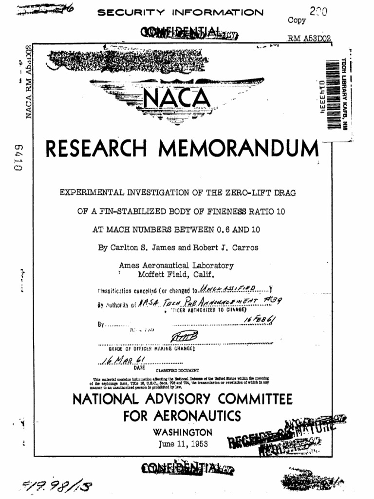 Naca RM A53d02 | PDF | Reynolds Number | Accuracy And Precision