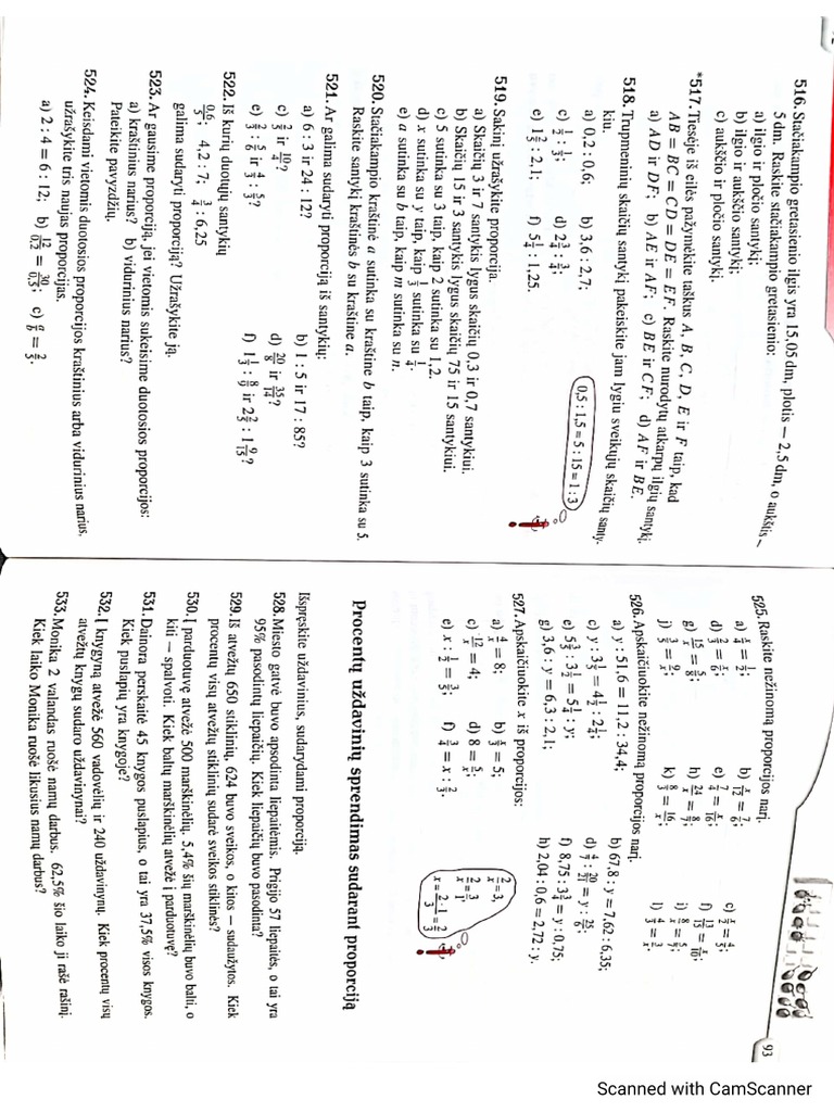 Procentai - Uzdaviniai Su Proporcija | PDF