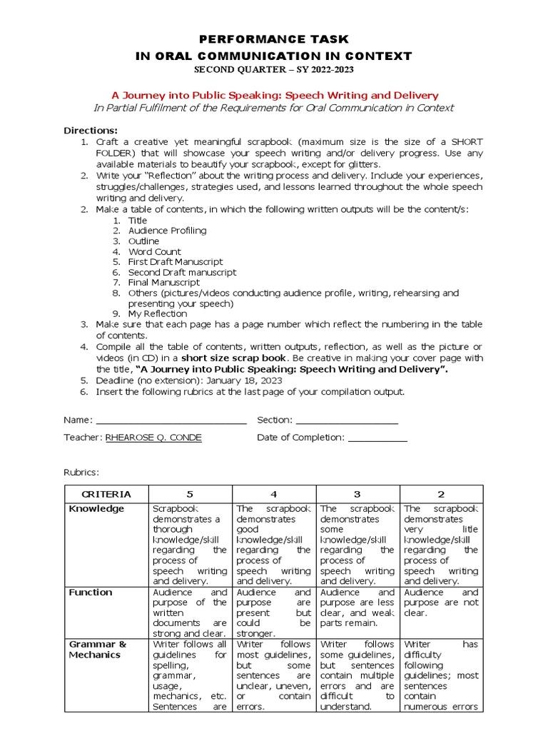 Second Quarter Performance Task | PDF | Scrapbooking | Cognitive Psychology