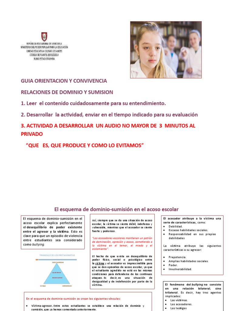 Esquema de Dominio y Sumisión en Bullying | PDF | Agresión