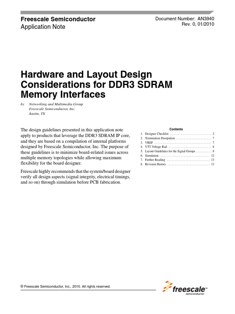 Hw and Layout Design Consideration for DDR3 SDRAM Memory Interfaces | PDF | Dynamic Random ...