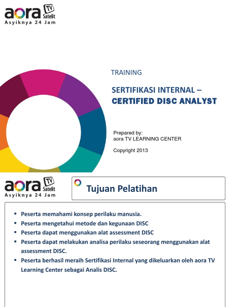Modul Pelatihan Sertifikasi Internal - DISC Analyst (Update 1) PDF | PDF
