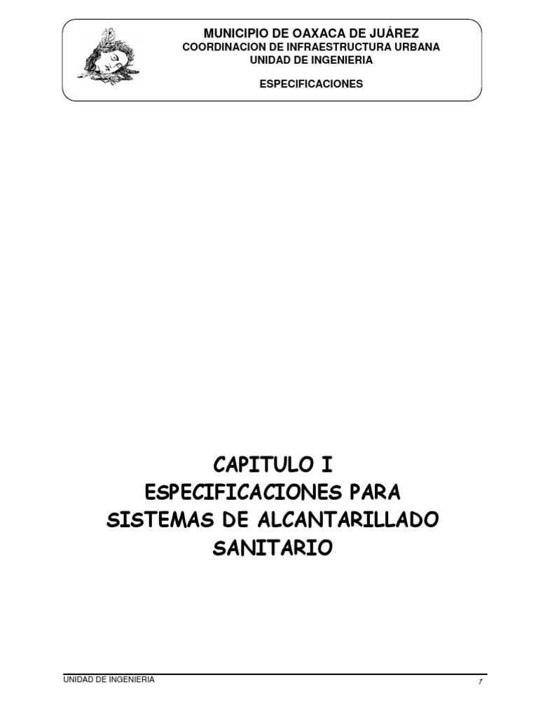 Especificaciones de Alcantarillado Oaxaca | PDF | Tubería (transporte ...