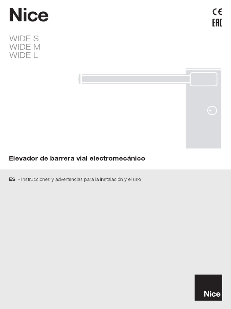 Nice WIDE Barreras Automaticas Manual Instalacion | PDF | Memoria ...