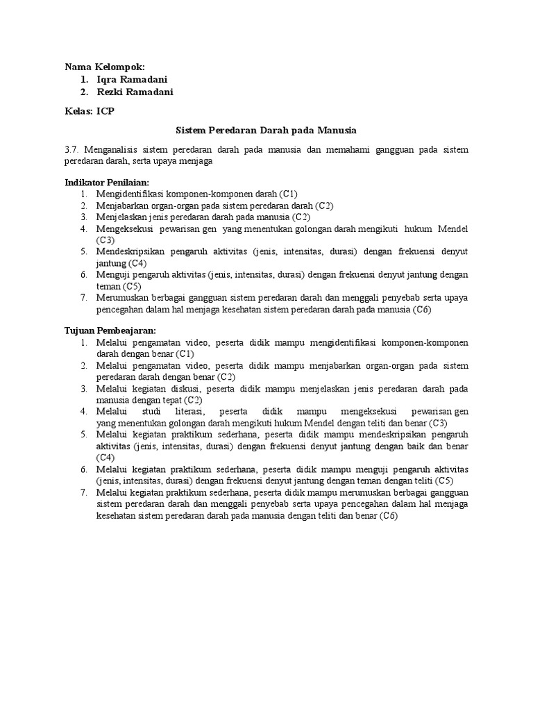 Analisis KD Level C1, C2, C3, C4, C5, C6 | PDF