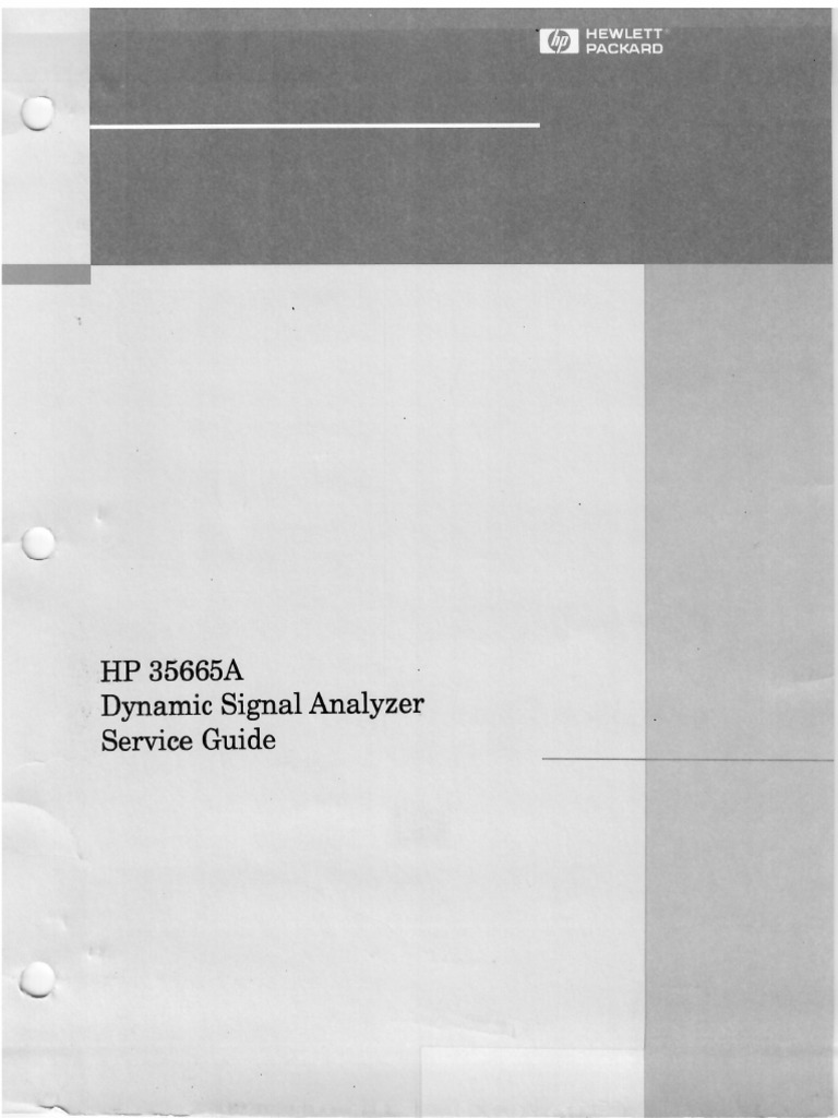 HP 35665A Dynamic Signal Analyzer Service Manual | PDF