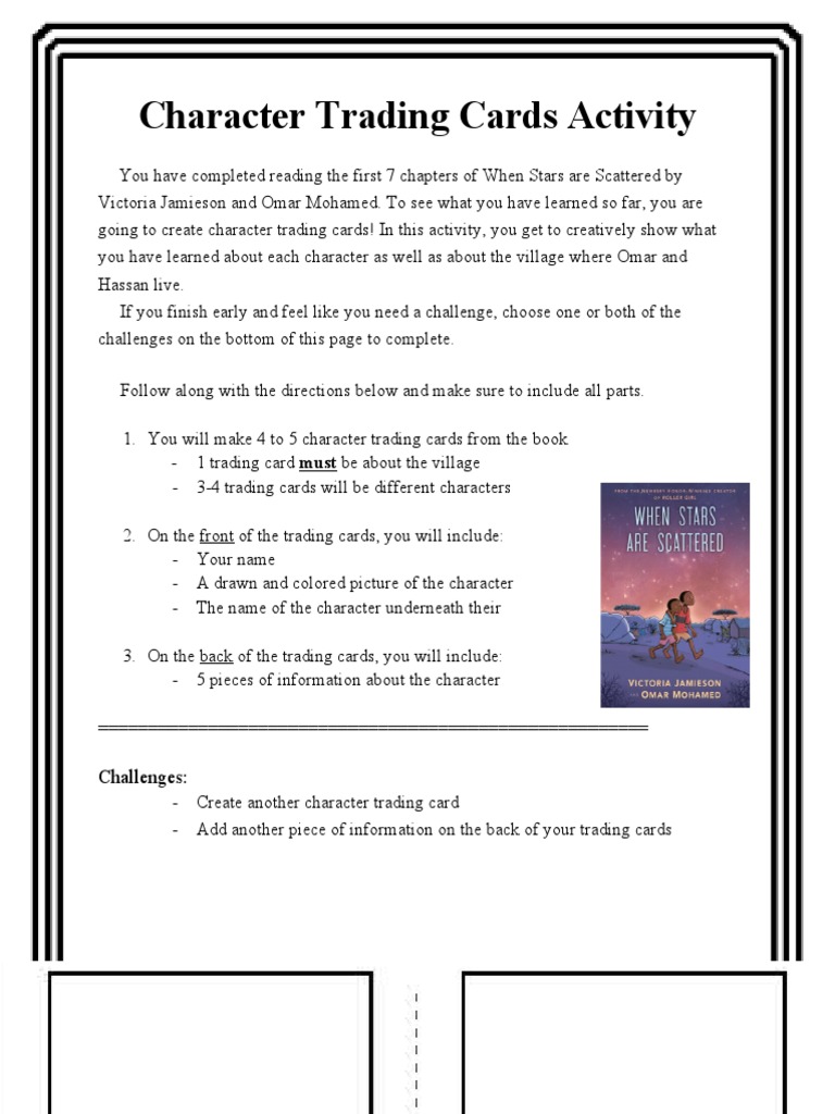 When Stars Are Scattered Part 1 Activity and Directions | PDF