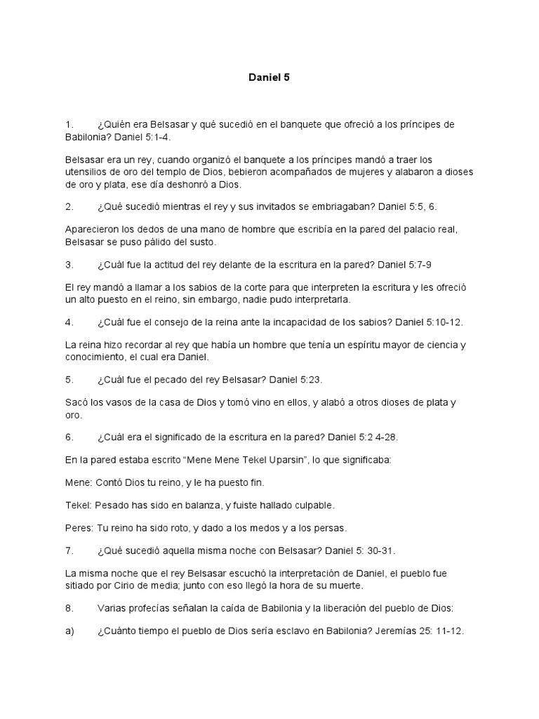 Daniel 5 | PDF | Daniel (figura bíblica)