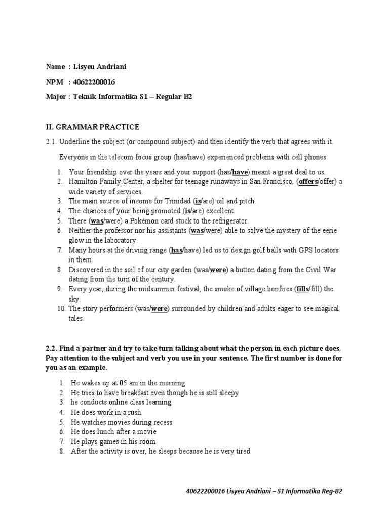 Assignment IV General English - Lisyeu Andriani | PDF | Games & Activities