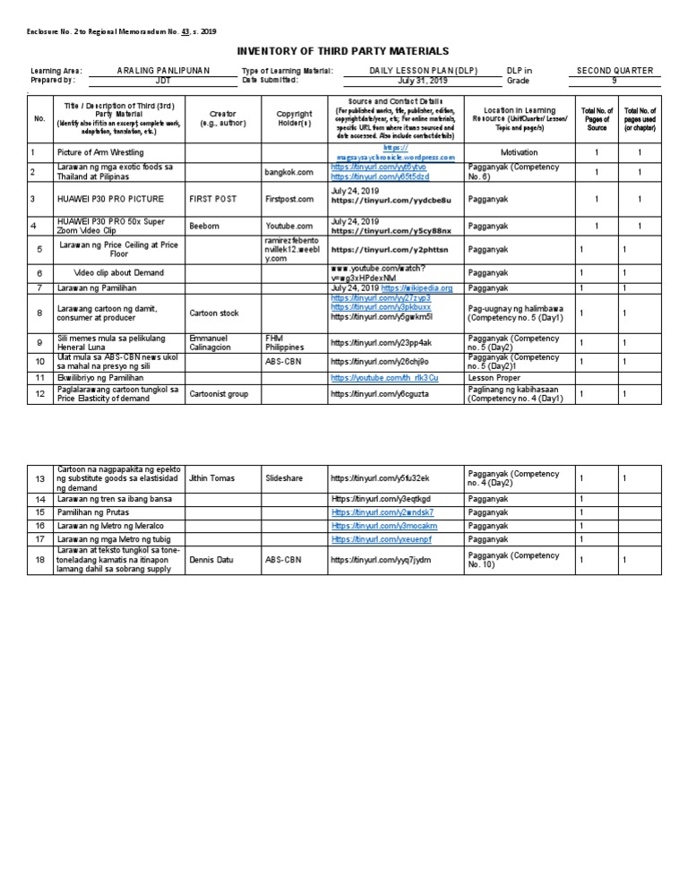 Third Party Inventory | PDF