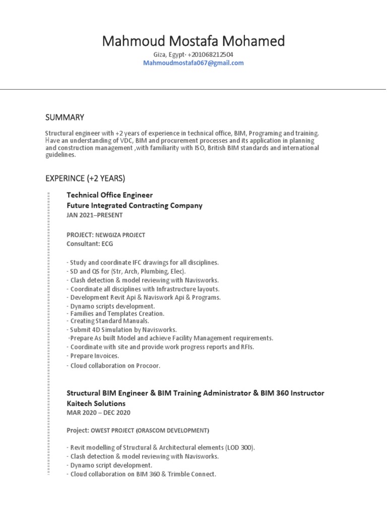 Mahmoud Mostafa - Software Developer | PDF | Building Information Modeling | Autodesk Revit