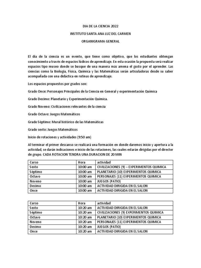 Día de la Ciencia 2022 en Santa Ana | PDF | Science