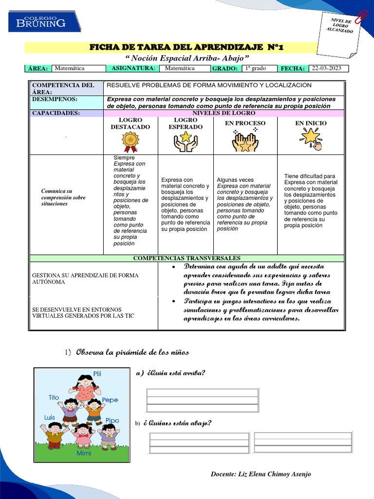 ficha Arriba- Abajo.pdf | PDF | Aprendizaje | Cognición