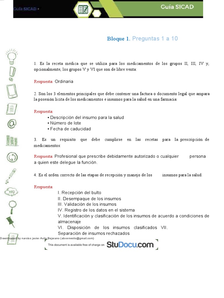 Guia Sicad Apuntes | PDF | Farmacia | Medicamentos con receta