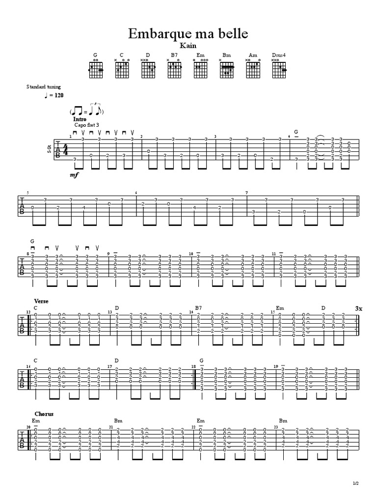 Embarque Ma Belle | PDF | Guitar Family Instruments | Necked Lutes