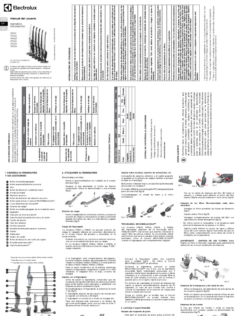 Manual Aspiradora | PDF | Aspiradora | Enchufes y tomas de corriente alterna