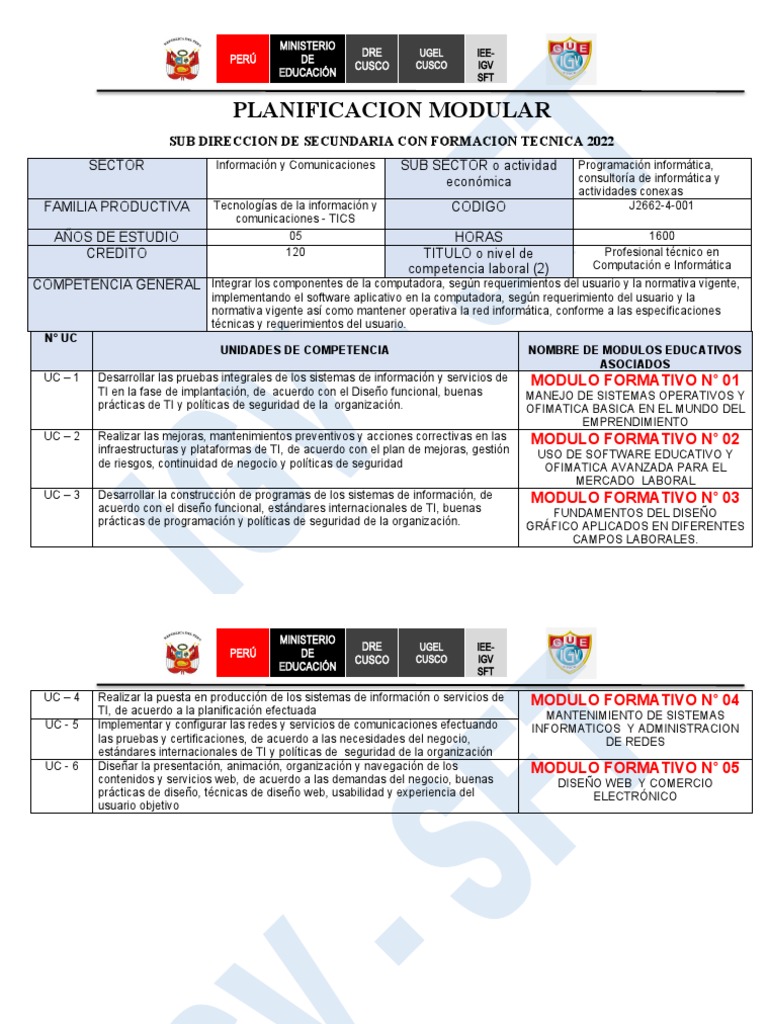 Modulo Formativo de Computacion e Informatica - Igv | PDF | Software | Diseño