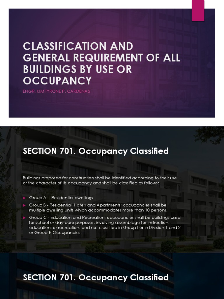 Classification and General Requirement of All Buildings by | PDF | Wall ...