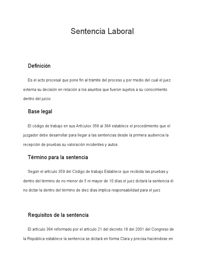 Sentencia Laboral | PDF