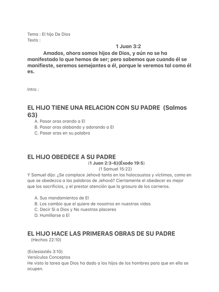 Tema - El Hijo de Dios | PDF