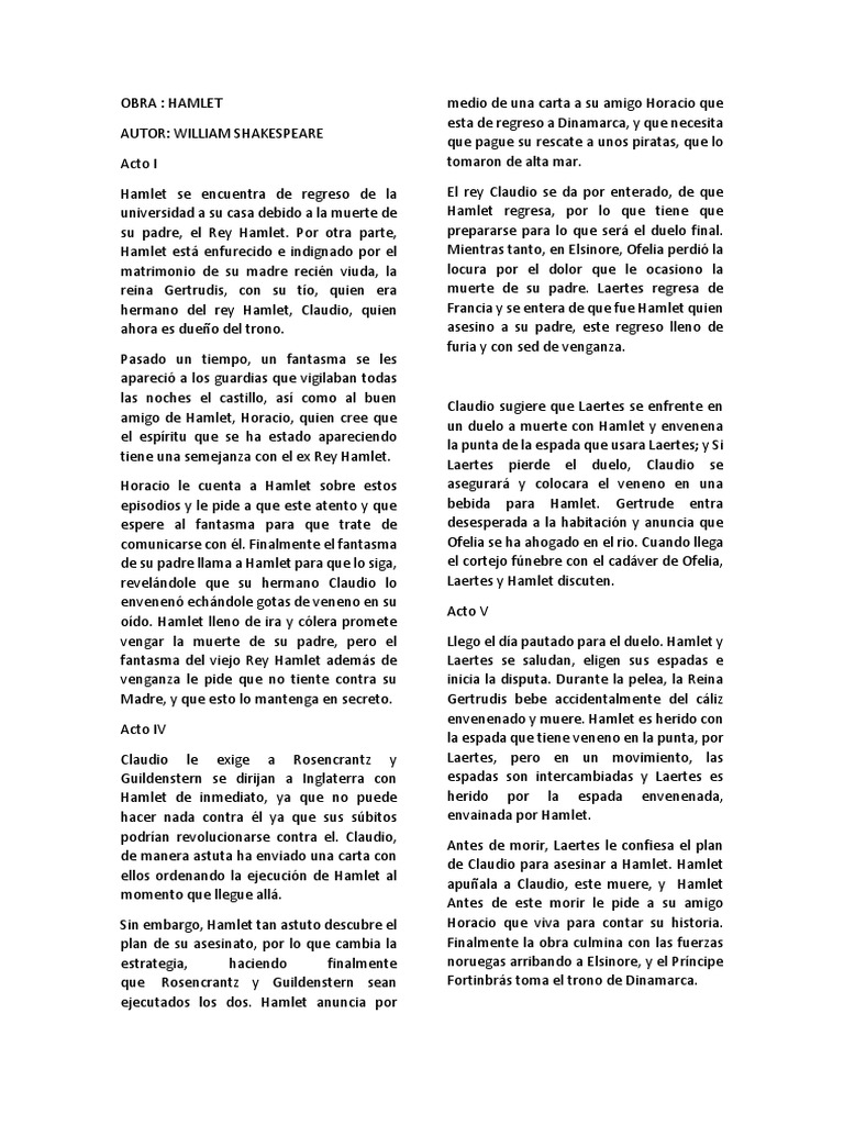 Hamlet Obra | PDF | Aldea | Obras basadas en mitos y leyendas europeas