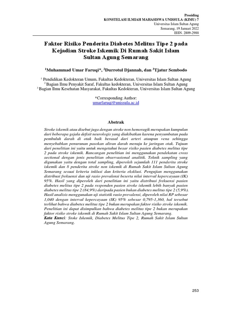 Faktor Risiko DM 2 Dengan Stroke Iskemik | PDF