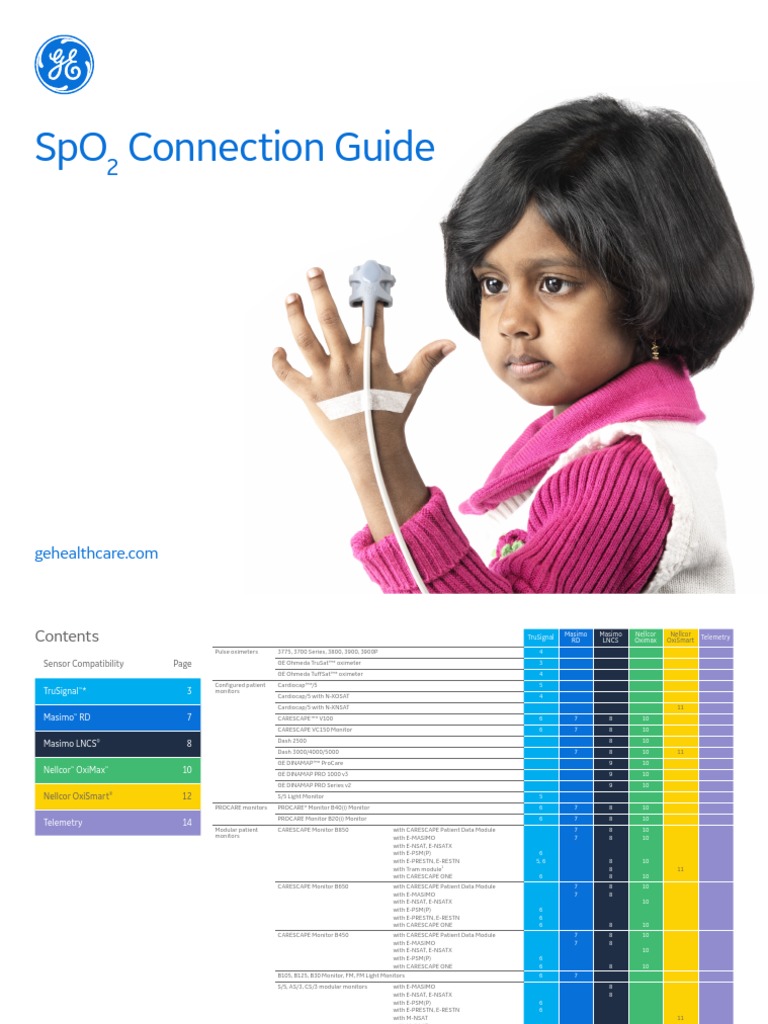 Guía SpO2 Connection PDF | PDF | Sensor | Finger