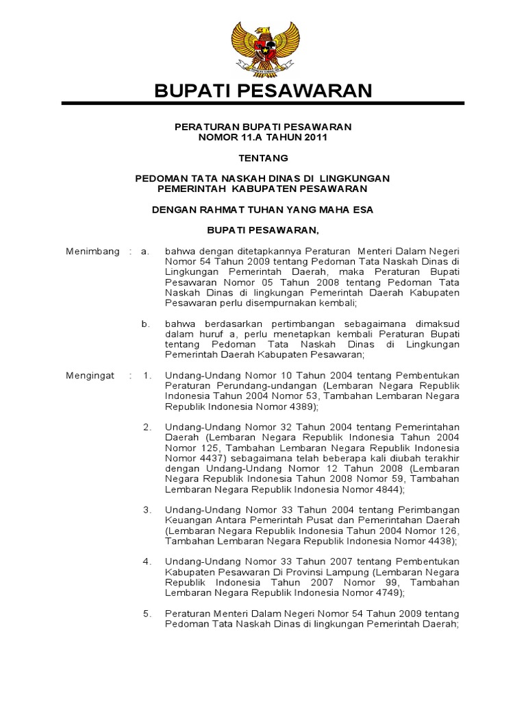 Pedoman Tata Naskah Dinas | PDF