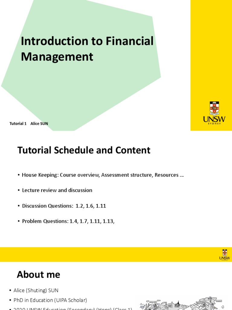 COMM1140 Financial Management Overview | PDF | Equity (Finance) | Expense