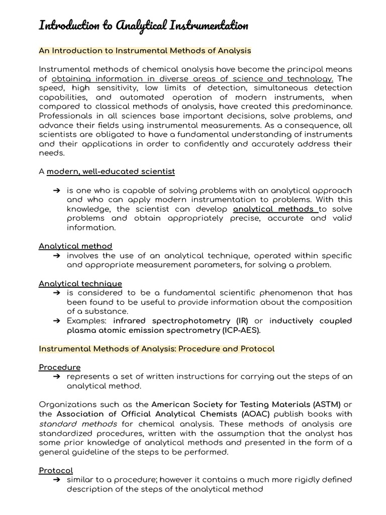 An Introduction To Instrumental Methods of Analysis | PDF | Analytical ...