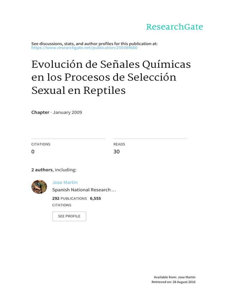 Evolución de Las Señales Químicas en Los Procesos de Selección Sexual PDF | PDF | Feromona ...