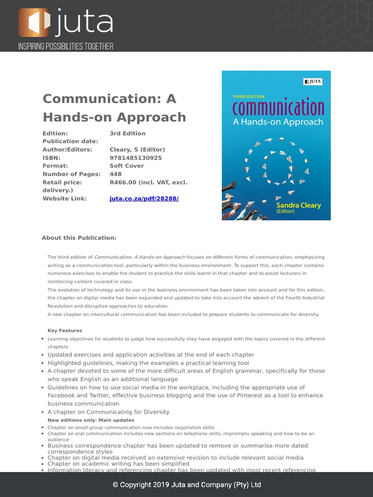 Communication: A Hands-On Approach | PDF | Communication | Social Media