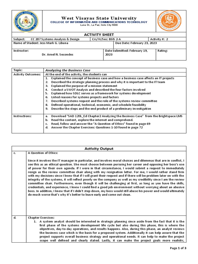 Business Case Analysis in IT Projects | PDF | Swot Analysis | Strategic ...